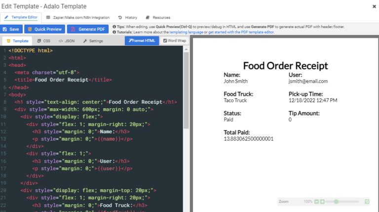 How to generate PDF documents for Adalo (with Make.com) - APITemplate.io